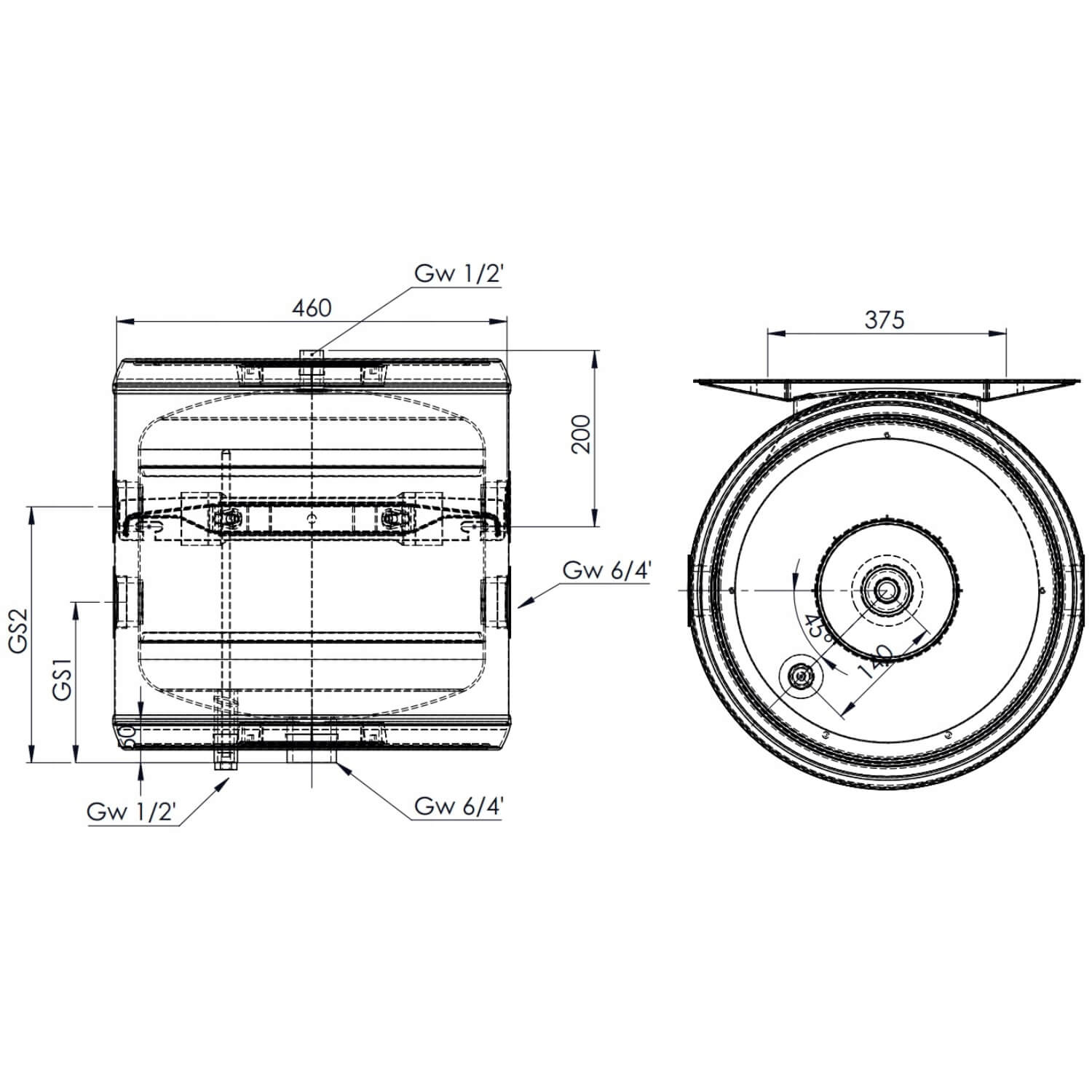 GALMET Zbiornik buforowy do pomp ciepła 40L wiszący | RED Instal ...
